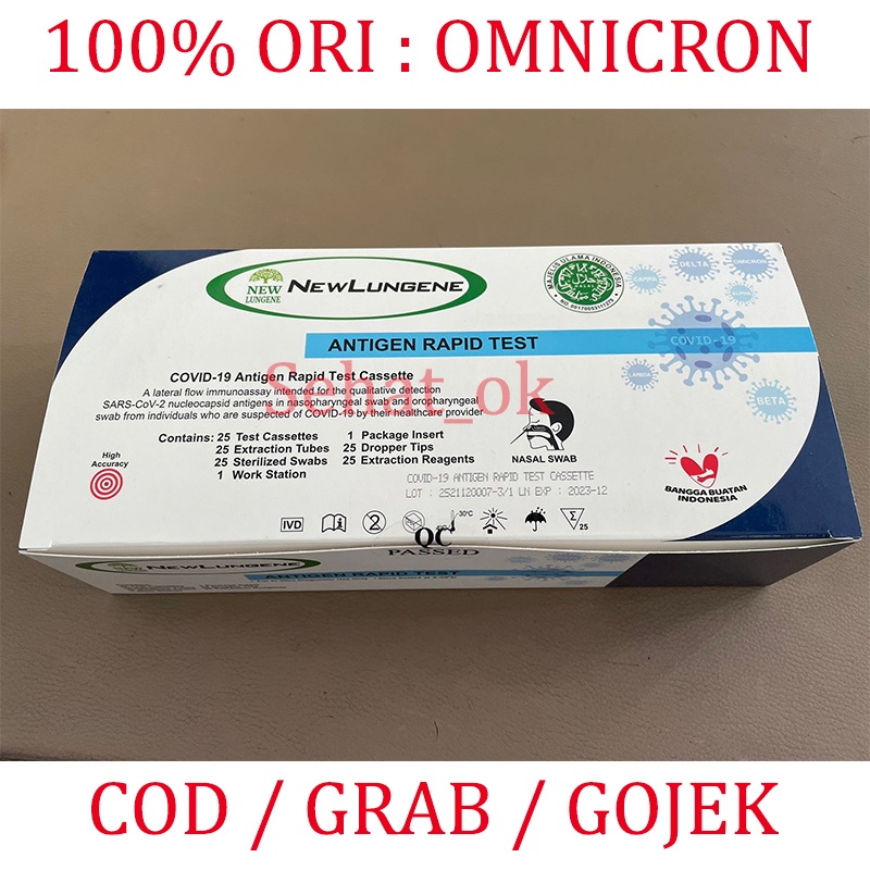 Jual Antigen Swab Alat Rapid Test Lungen Biru 100% ORI isi 25 pcs ...