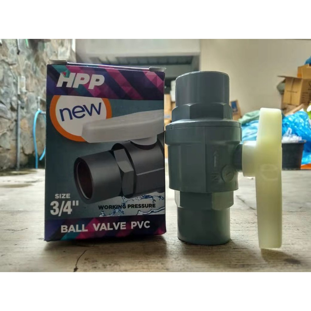 Jual stop kran Ball valve ballvalve pvc model taiwan 3/4 inch | Shopee Indonesia