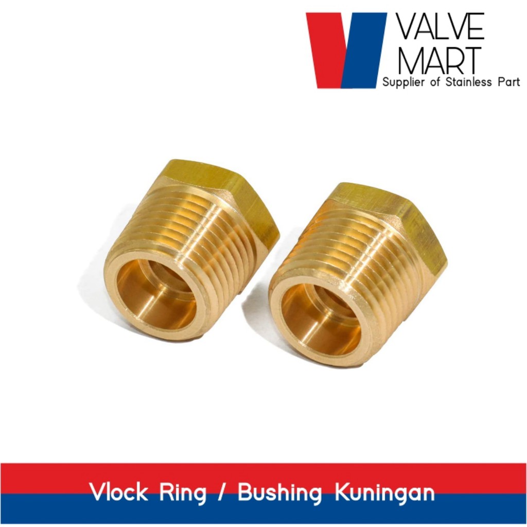 Jual Vlock ring Kuningan / Bushing 1/2"(male) x 3/8"(Female) | Shopee ...