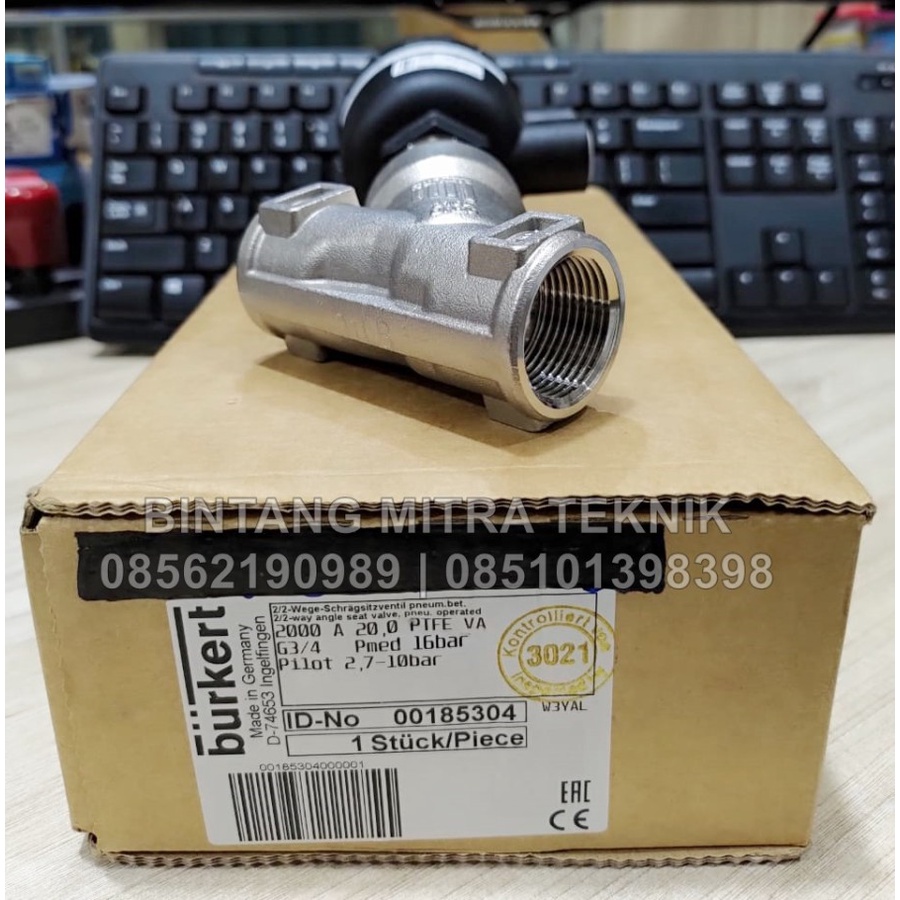Jual ANGLE SEAT VALVE BURKERT 2000 A 20,0 PTFE VA 0.75 INCH | Shopee Indonesia