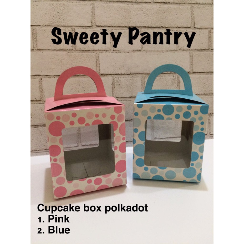 Jual Dus Cupcake / Box Cupcake / Kemasan Cupcake Type Polkadot ...