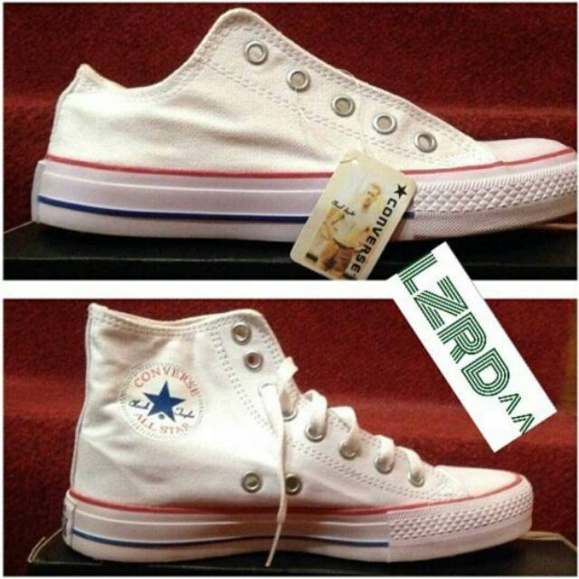 Jual Converse Low Basic White (atas) and Converse High Basic White ...