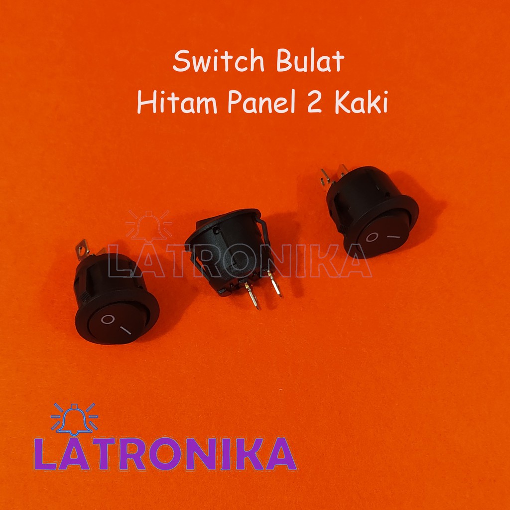 Switch Bulat Saklar Bulat Besar 20mm Rocker Switch On Off Hitam Panel ...
