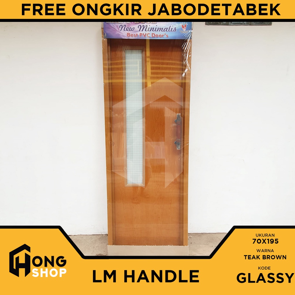 Jual Pintu Kamar Mandi PVC TEBAL + KACA ES GLASSY - LM HANDLE Teak Brown | Shopee Indonesia