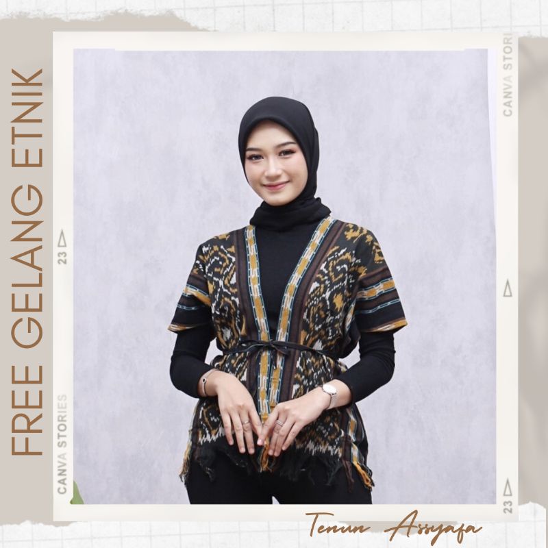 Jual outer etnik vest tenun ikat - free gelang etnik | Shopee Indonesia