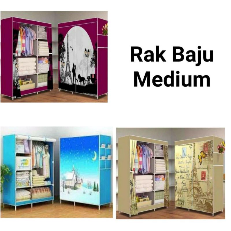 Jual 2Kg RAK LEMARI BAJU CLOTH RACK MULTIFUNGSI NEW WARDROBE ...
