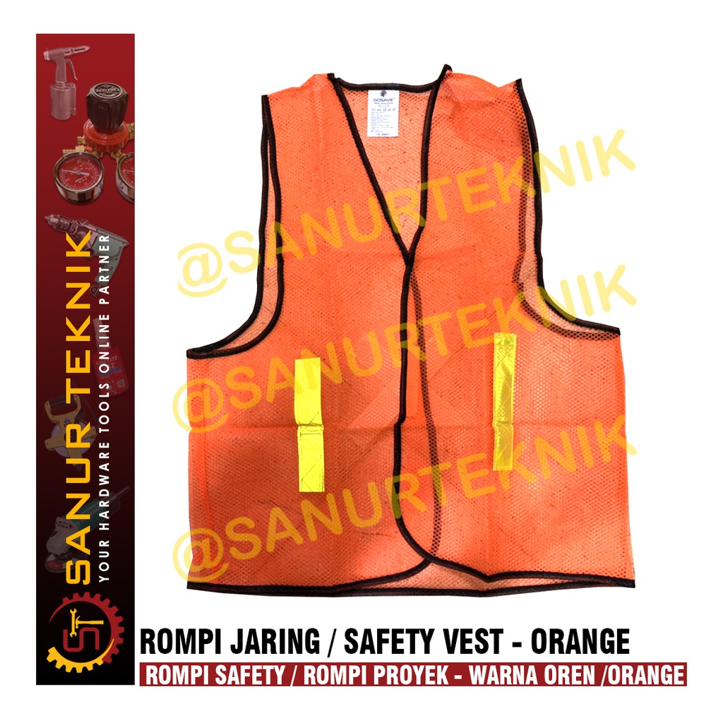 Jual Rompi Jaring / Rompi Safety / Rompi Proyek / Safety Vest ORANGE ...