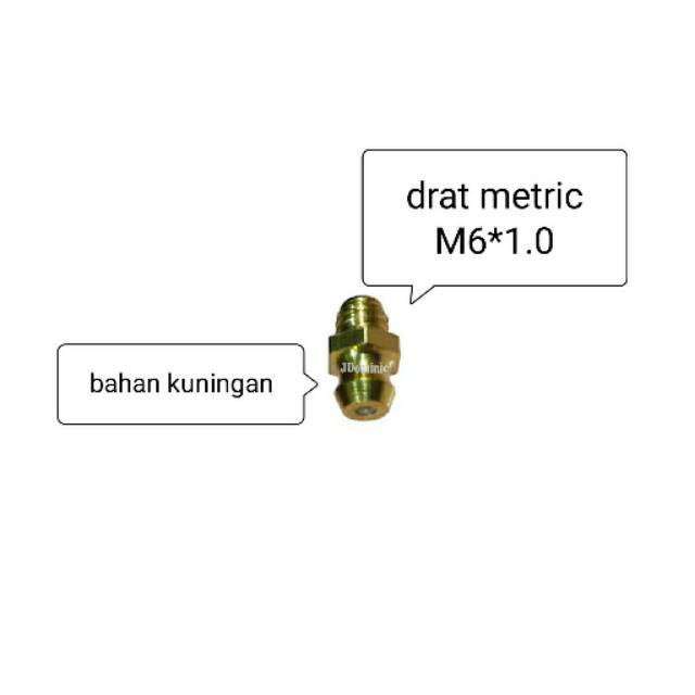 Jual grease nipple M6 * 1.0 x drat ulir metric metrik matrik logam ...