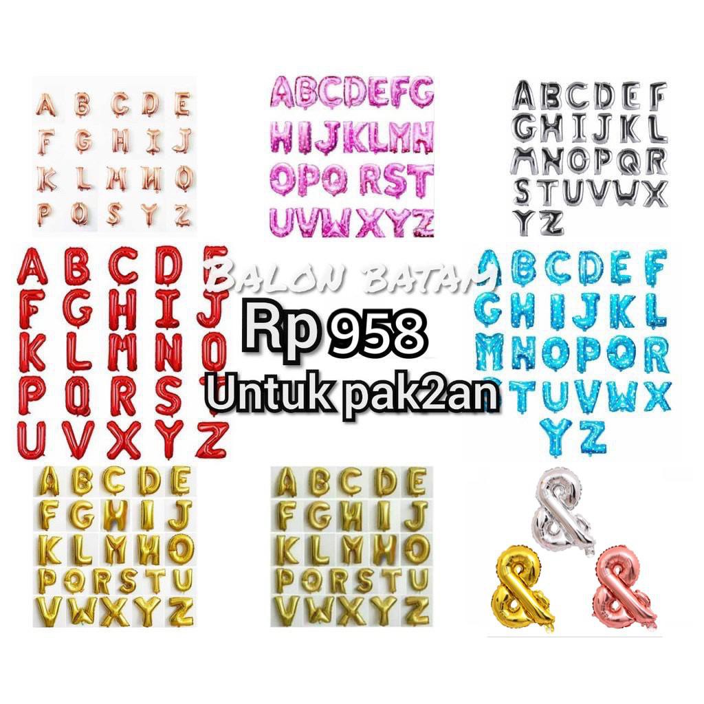 Balon Huruf/Angka Size 40cm SATUAN | Shopee Indonesia