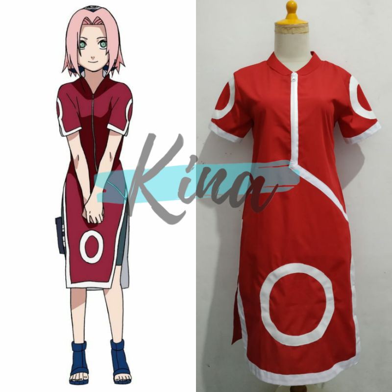 Jual Naruto Haruno Sakura Child ver Cosplay Costume Anime Female ...
