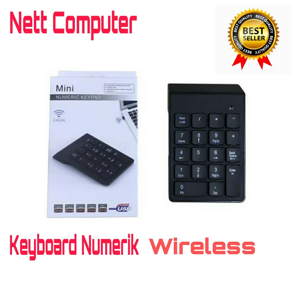 Jual Keyboard Digital Wireless Keypad Numpad 18 Tombol untuk Teller ...