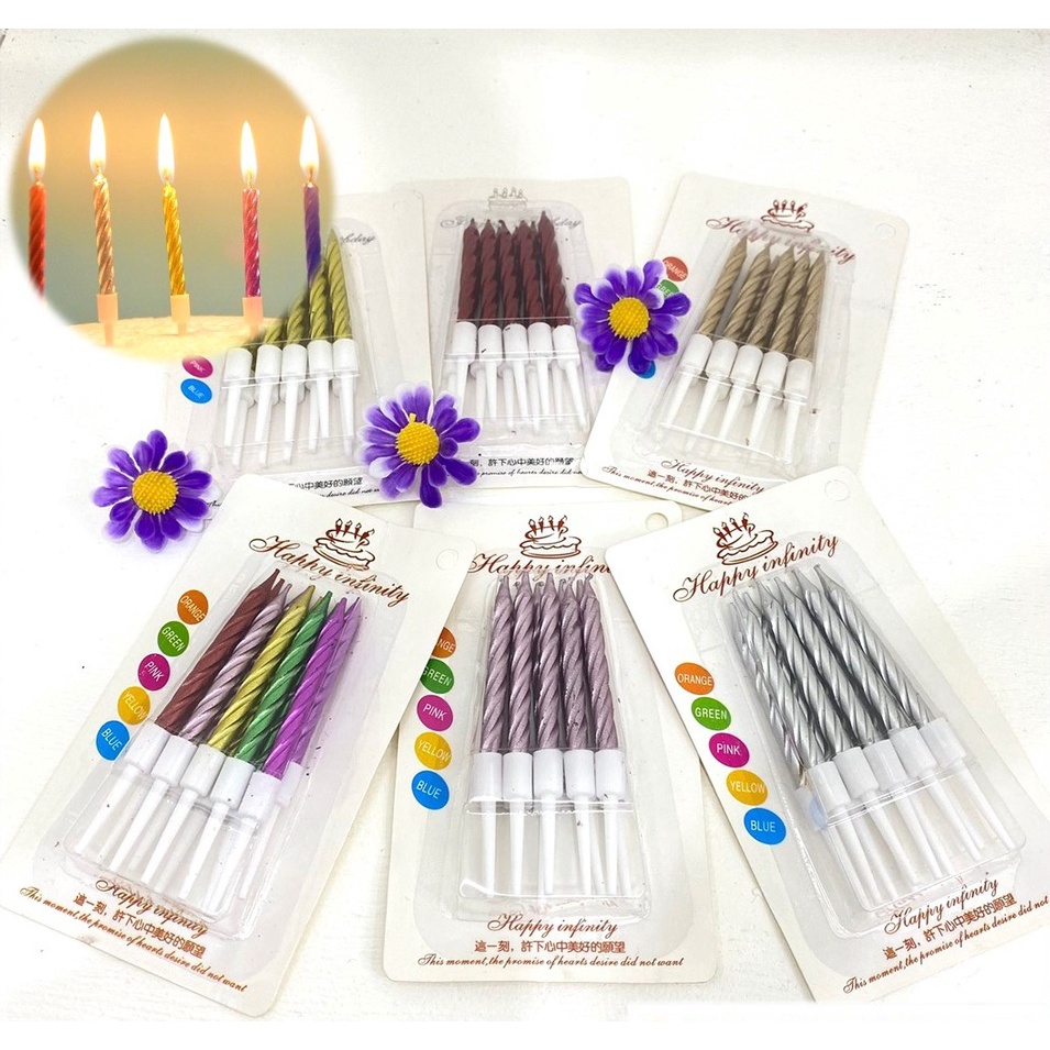 Jual LILIN ULTAH 10 Pcs / Lilin Ulir Ulang Tahun Pastel Birthday Candle ...