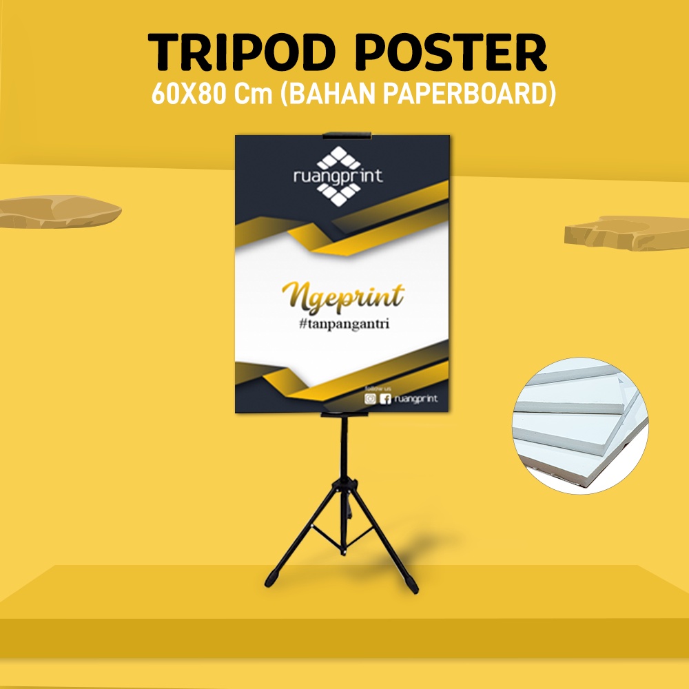 Jual Tripod banner 1 sisi plus printing (bahan paperboard ukuran 60x80 ...