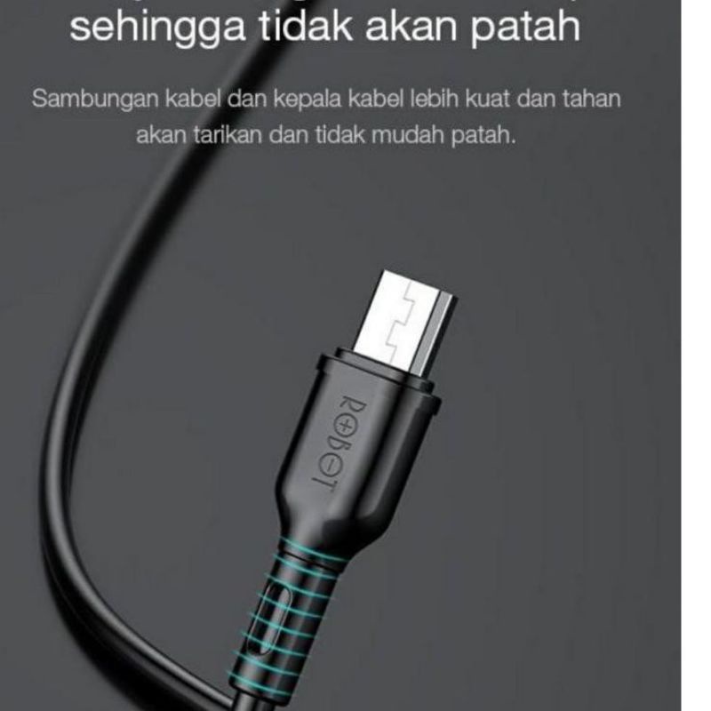 Jual Kabel Data Mikro Usb 2A 1M Original Robot Kabel Carger Mikro usb Robot original | Shopee ...