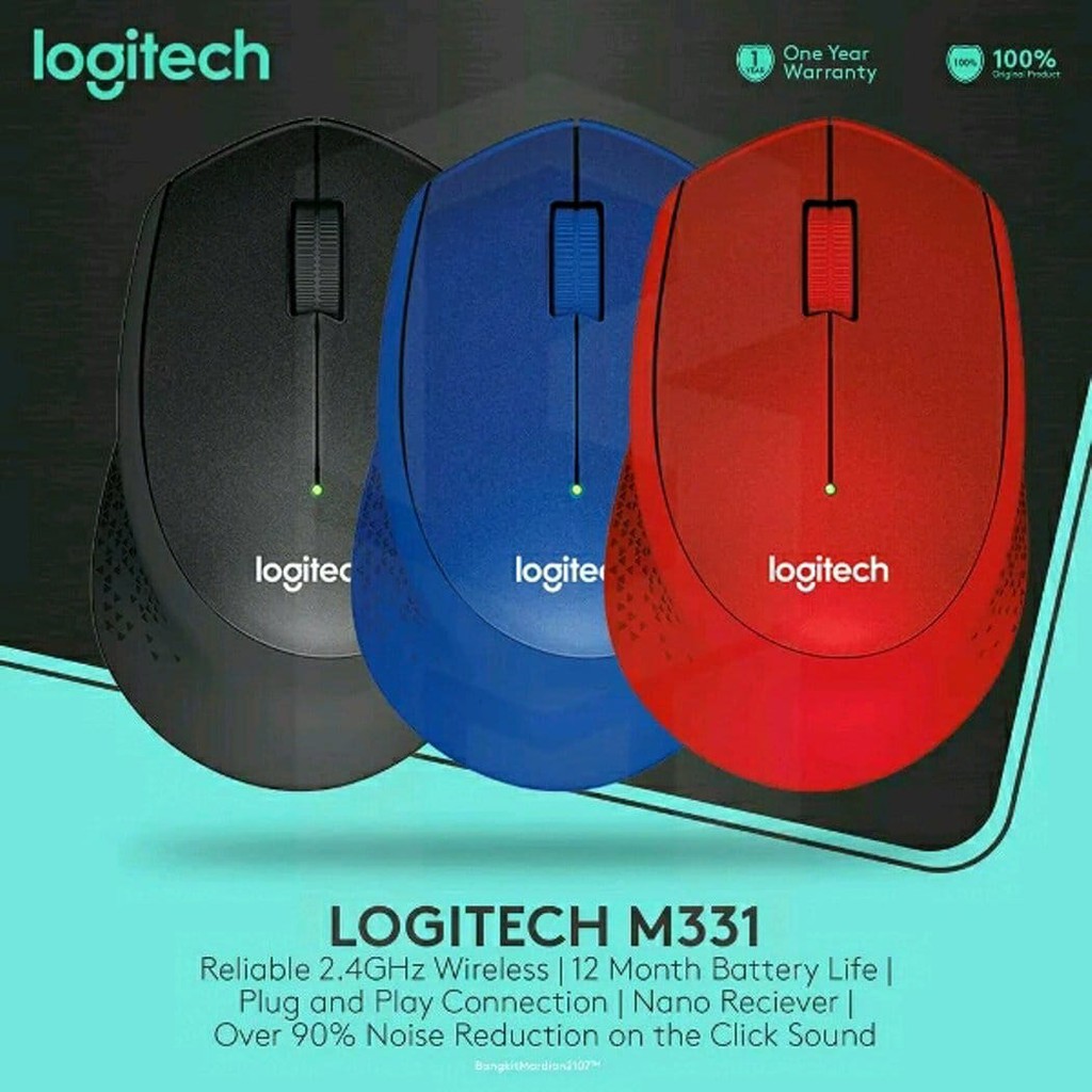 Logitech Mouse Wireless M331 Silent Plus Shopee Indonesia