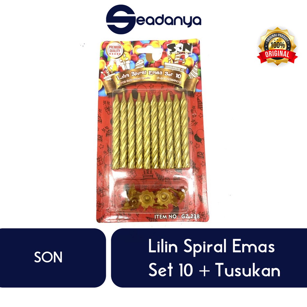 Jual Lilin Spiral Emas Set 10 - Spiral Candles - Ulang Tahun - Happy Birthday - HBD ...