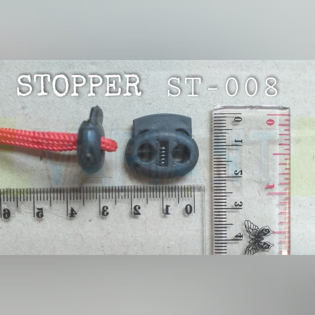 Jual STOPPER KOMPO PLASTIC CORD LOCK ENDS SPRING STOPPER 2-HOLE TOGGLE ...