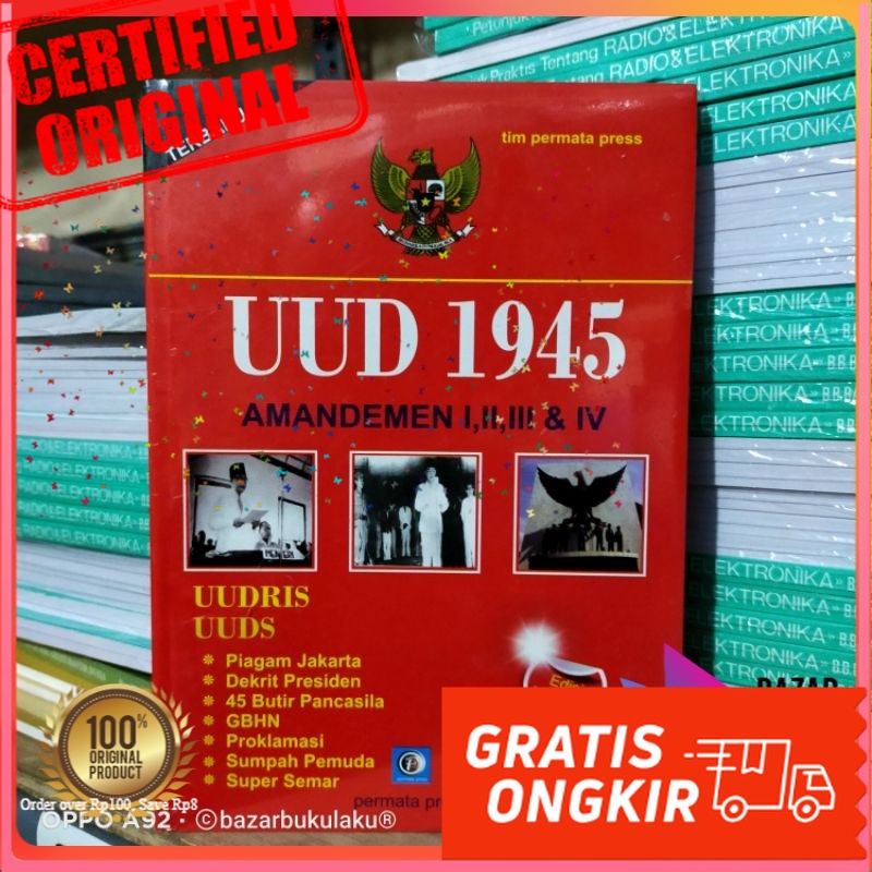 Jual Buku Uud 1945 Amandemen I Ii Iii Dan And Iv Uud Ris Uuds Permata Press Shopee Indonesia 
