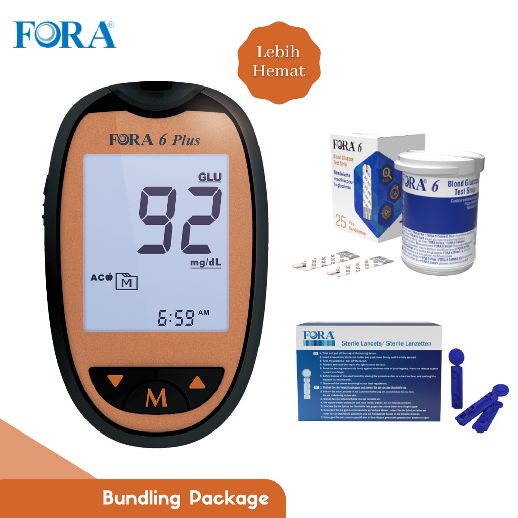 Jual Fora6 Paket Alat plus Strip Glucose, dan FREE Lancet | Shopee ...
