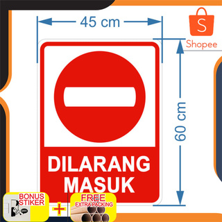 Jual Plang Papan Rambu Dilarang Masuk Forboden Plat Aluminium 45x60 cm ...