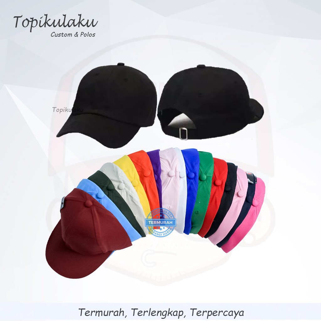 Topi Baseball Polos Dewasa Bahan Drill | Shopee Indonesia