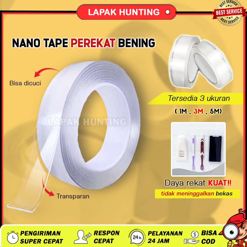 Jual DOUBLE TAPE TRANSPARAN ANTI AIR NANO TAPE BENING LAKBAN 2 SISI ...