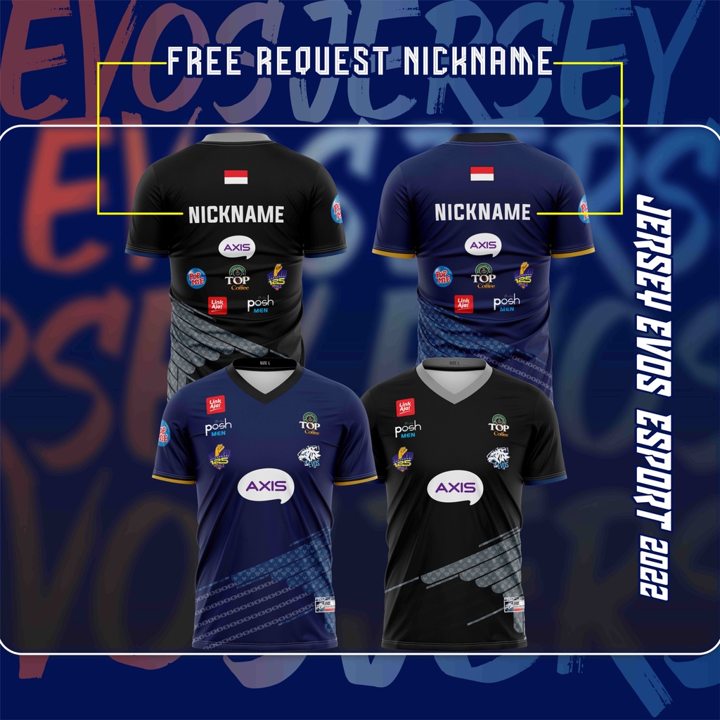 Jual JERSEY EVOS ESPORTS 2022 TERBARU Home & Away (Free Nickname ...