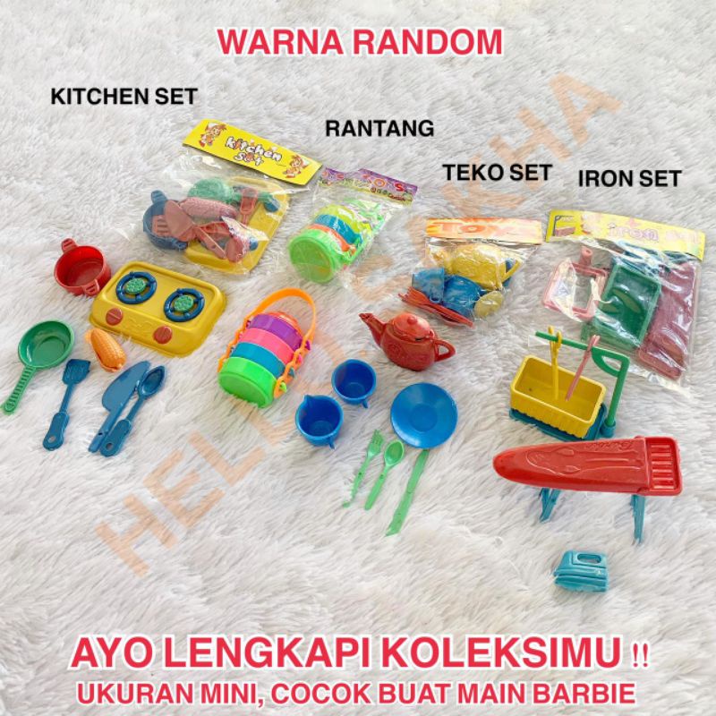 Jual MAINAN MURAH MERIAH IRON SET KITCHEN SET TEKO PIRING SENDOK GARPU ...