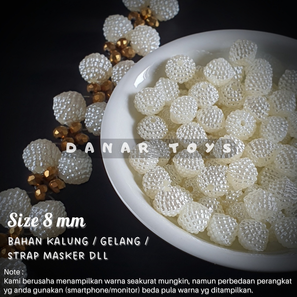 Jual MOTE / MERONCE / BEADS / MOTE PUTIH MUTIARA BIJI BUNGA 8MM ...