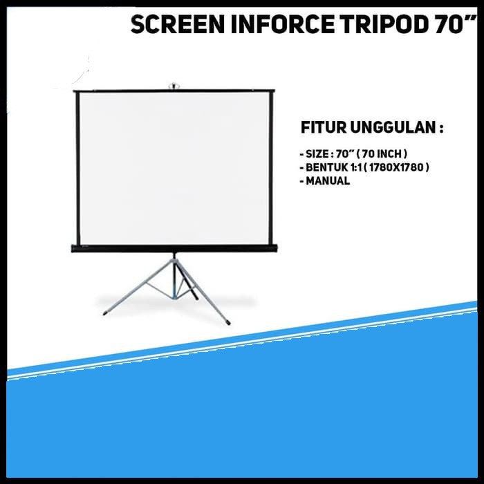 Jual Layar Proyektor dengan Tripod Screen Projektor 70 inch Inforce | Shopee Indonesia
