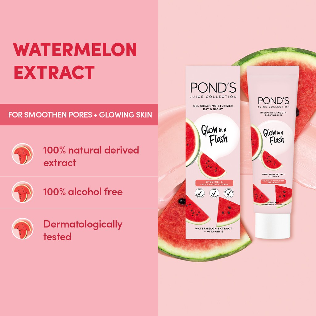 Jual Ponds Juice Collection Glow in a Flash Gel Cream Moisturize ...