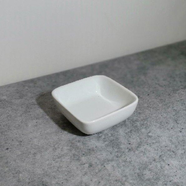 Jual Piring Lepek Persegi/ Tempat Sambal/ Tempat Saus Keramik/ Saucer ...
