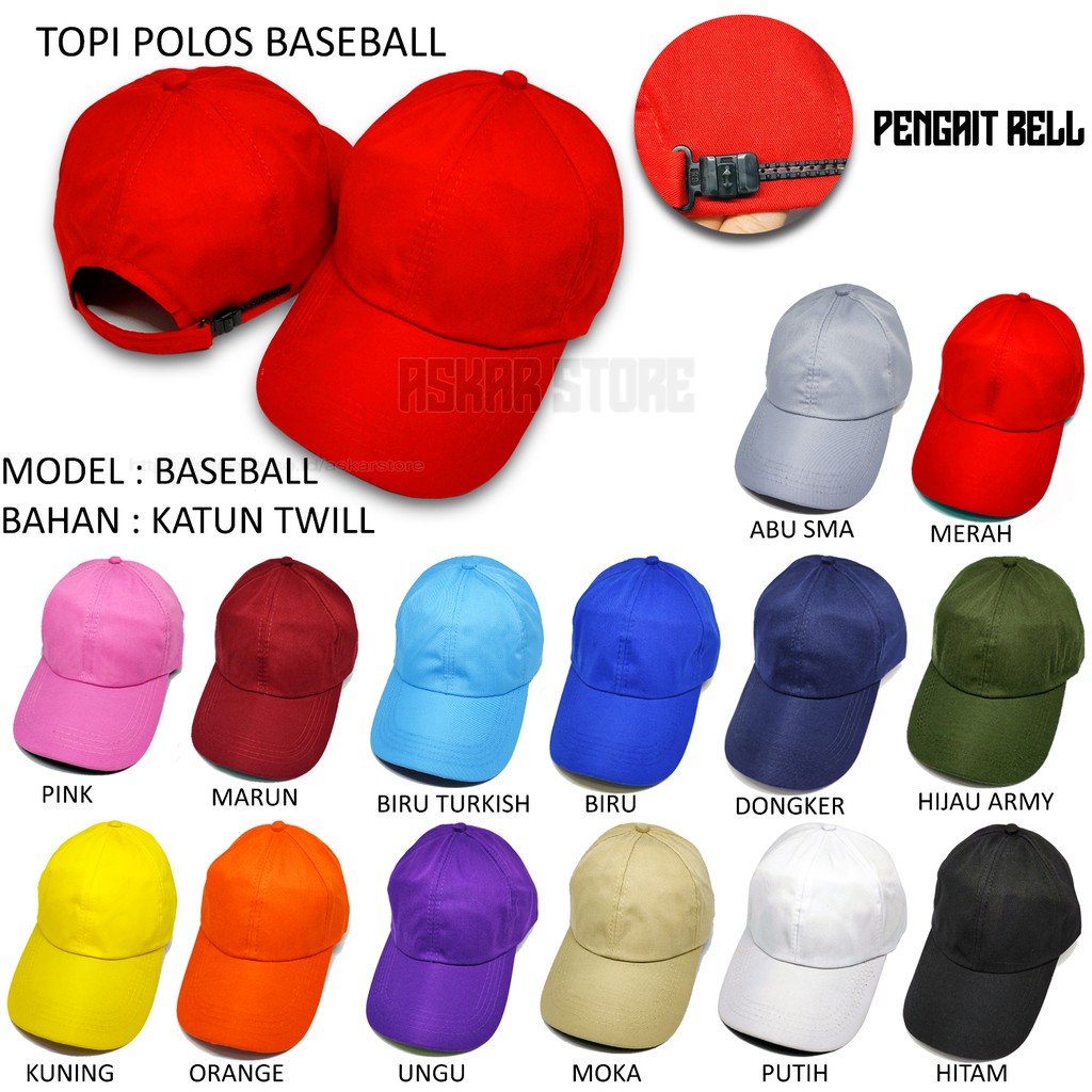 Topi Polos Baseball / Topi Pria Polos / Topi Wanita Polos / Topi Murah ...