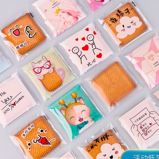 Jual 100pcs PLASTIK OPP 7x7 PLASTIK COOKIES PERMEN KEMASAN COOKIES ...