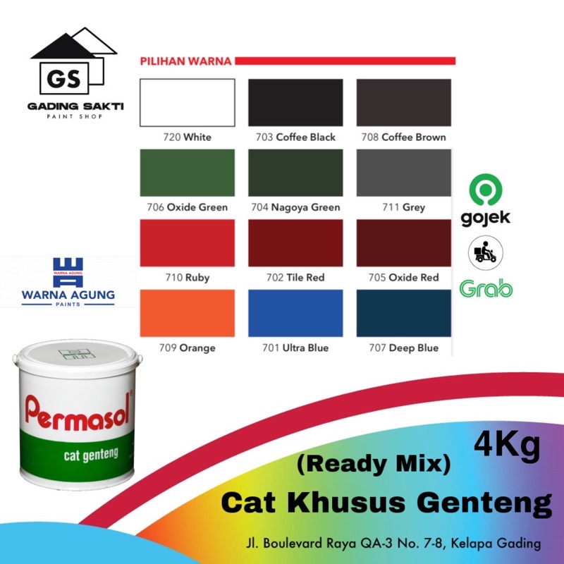 Jual Permasol Warna Agung (Ready Mix / Warna Bawaan Dari Pabrik) Cat ...