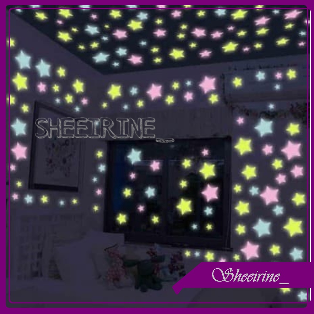 Jual Stiker fosfor glow in the dark - sticker tempel bentuk warna warni ...