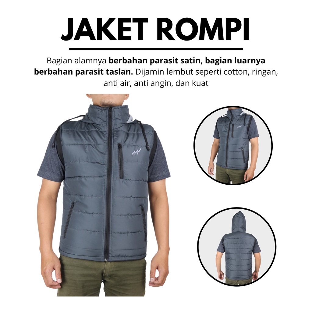 Jual JAKET ROMPI MOTOR PRIA TEBAL ANTI AIR DAN ANGIN WARNA ABU | Shopee ...
