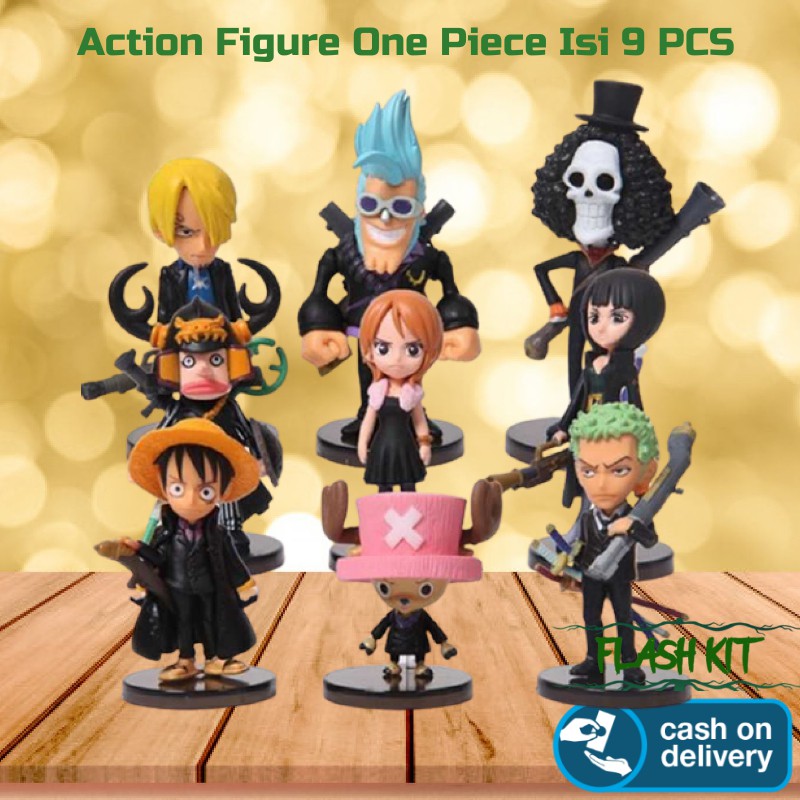 Action Figure Miniatur One Piece Luffy Zorro Sanji Nami Isi 9 Pcs ...