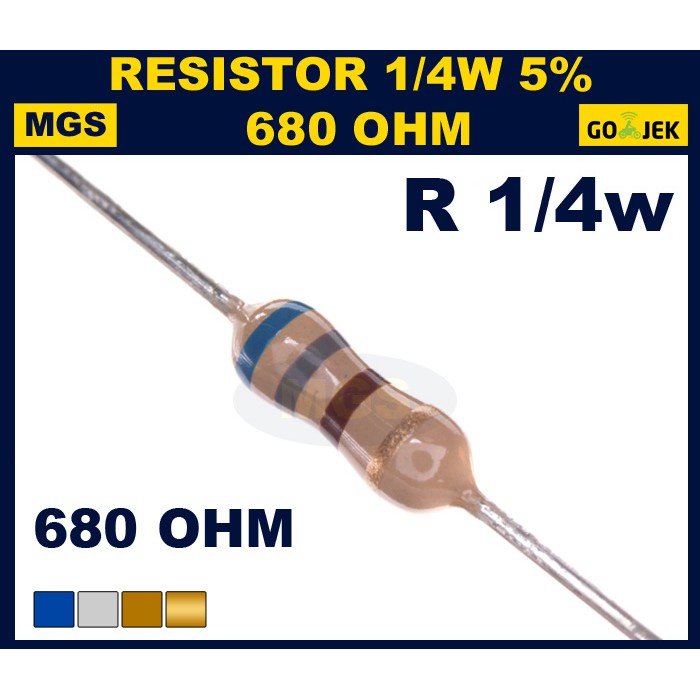 Jual RESISTOR 1/4W 680 OHM 5% | Shopee Indonesia