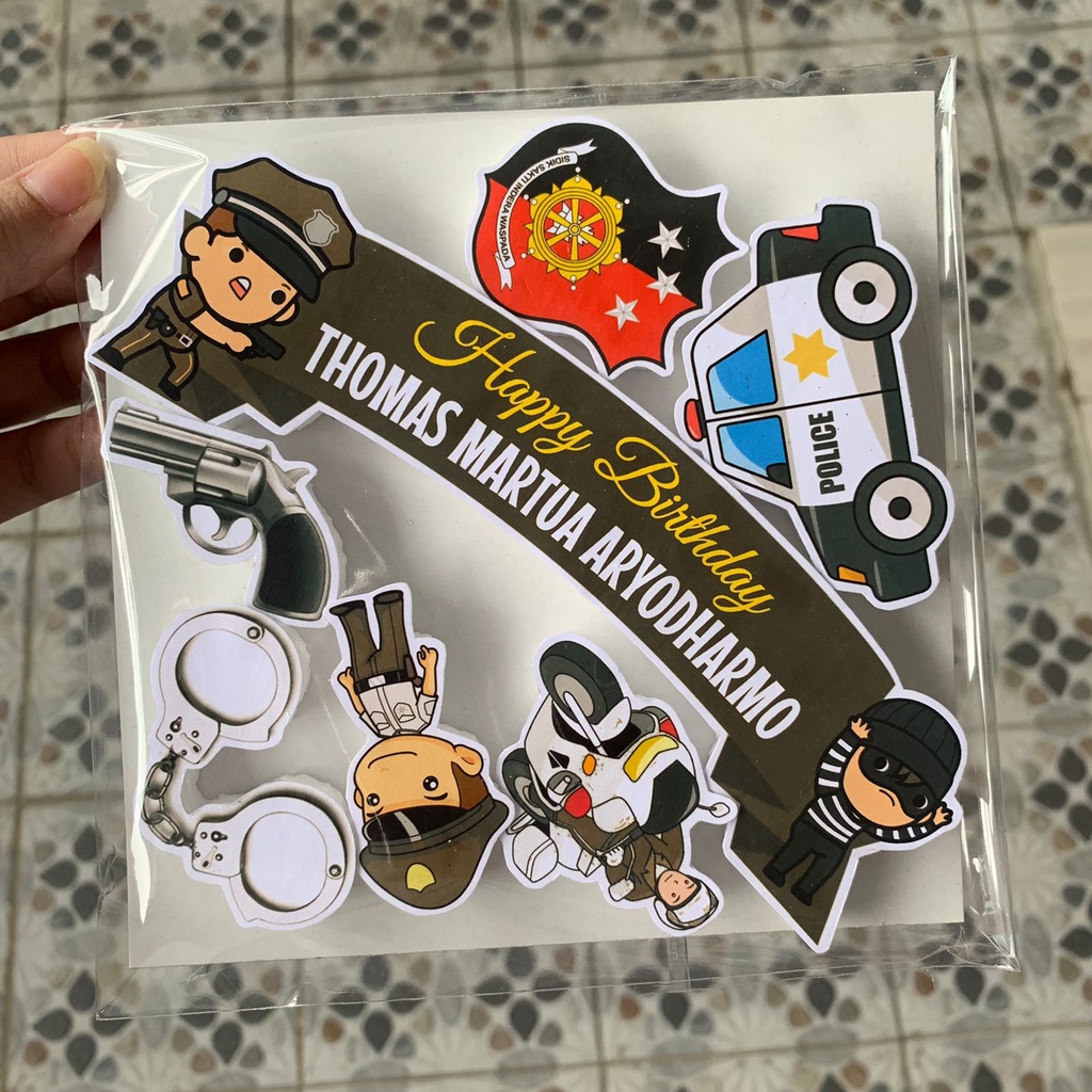 Jual Topper tema POLISI utk hiasan cake dll | Shopee Indonesia