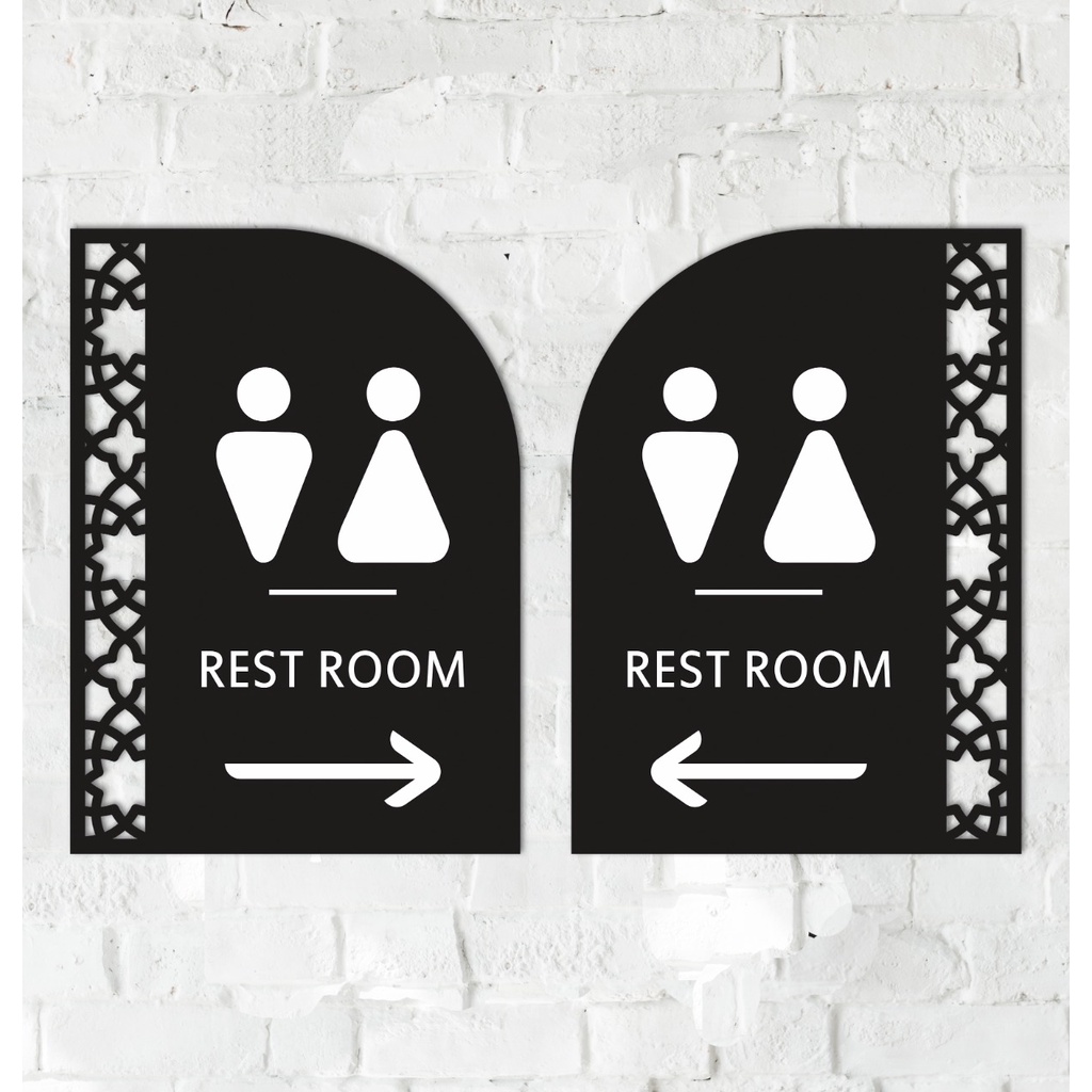 Jual Sign Toilet Panah Akrilik | Akrilik Rest room | Akrilik Painted ...