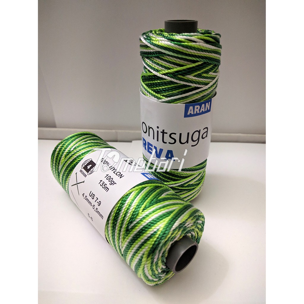 Jual A3001 BENANG RAJUT JALA NILON ONITSUGA REVA GRADASI HIJAU MUDA TUA ...
