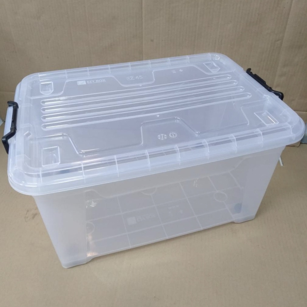 Jual Box container roda bening 45 Liter EZY (BENING) | Shopee Indonesia