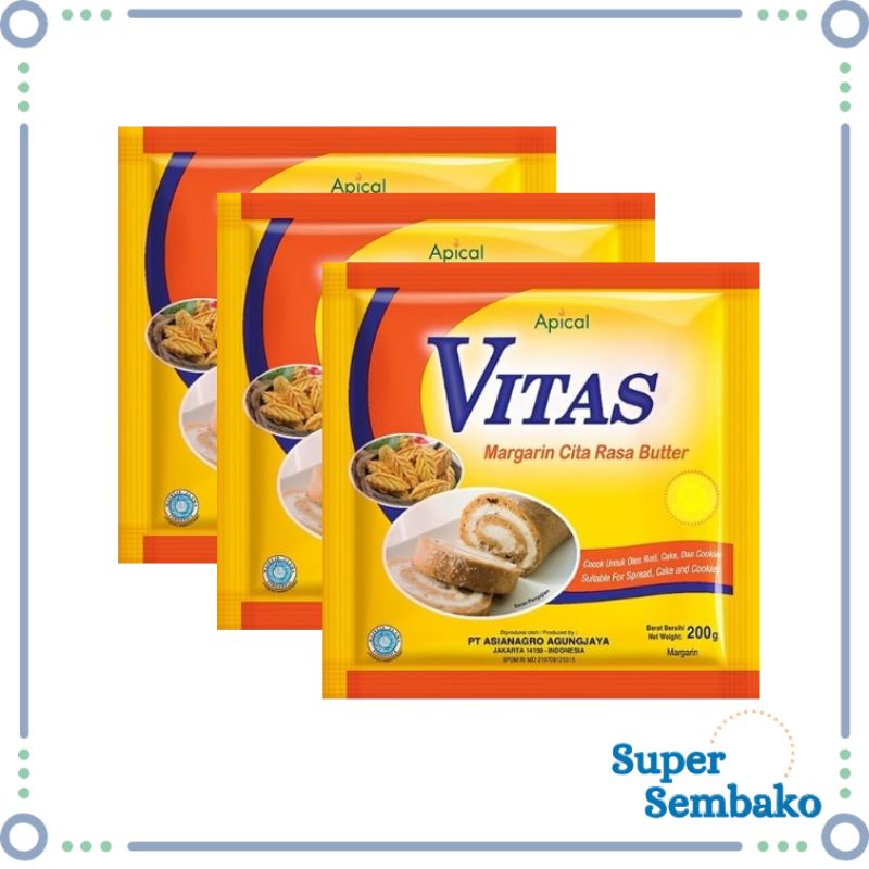 Jual MENTEGA MARGARIN BUTTER KUE COOKIES VITAS 200g MURAH MAKASSAR ...