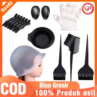 Jual Topi Semir Cat Rambut Silikon set Pencelup Pewarna Sisir Sikat ...