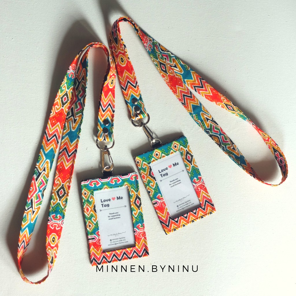 Jual ID Card Holder Batik - One Face Lanyard Set (BC-02) | Shopee Indonesia