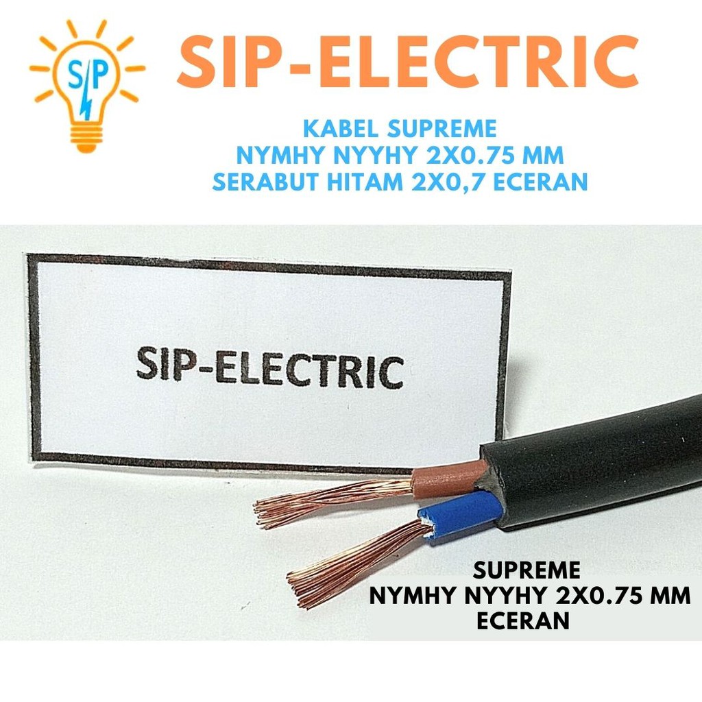 Jual Kabel Supreme Nymhy Nyyhy 2X0.75 Mm Serabut Hitam Eceran | Shopee Indonesia