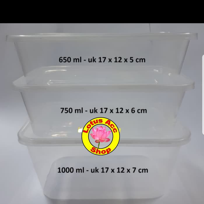 Jual thinwall kotak makan microwave mikrowave ukuran 1000ml 1000 ml ...