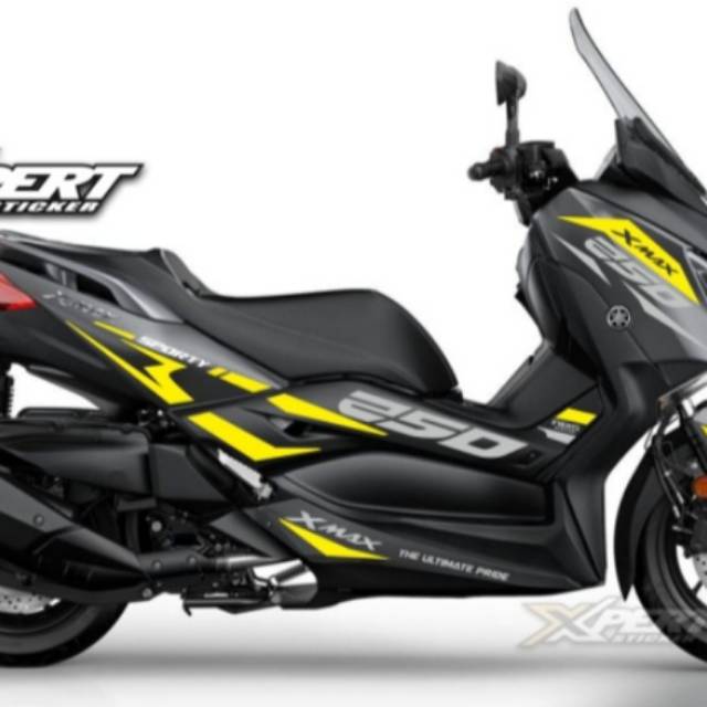 Jual Cutting Sticker Xmax 2019 desain terbaru warna kuning Abu2 ...