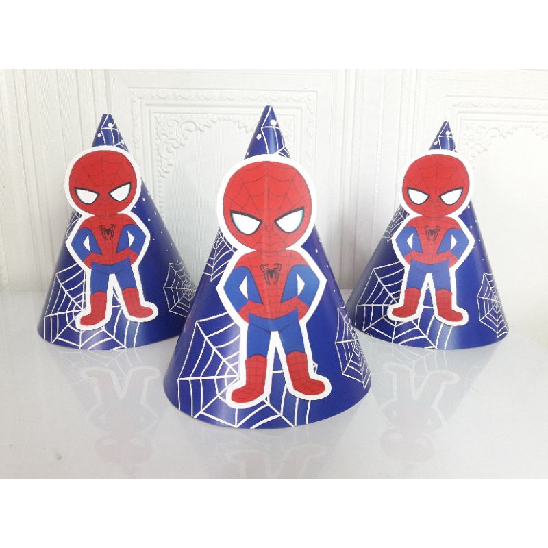 Jual topi pop up spiderman / topi ultah spiderman / topi pop up tema ...